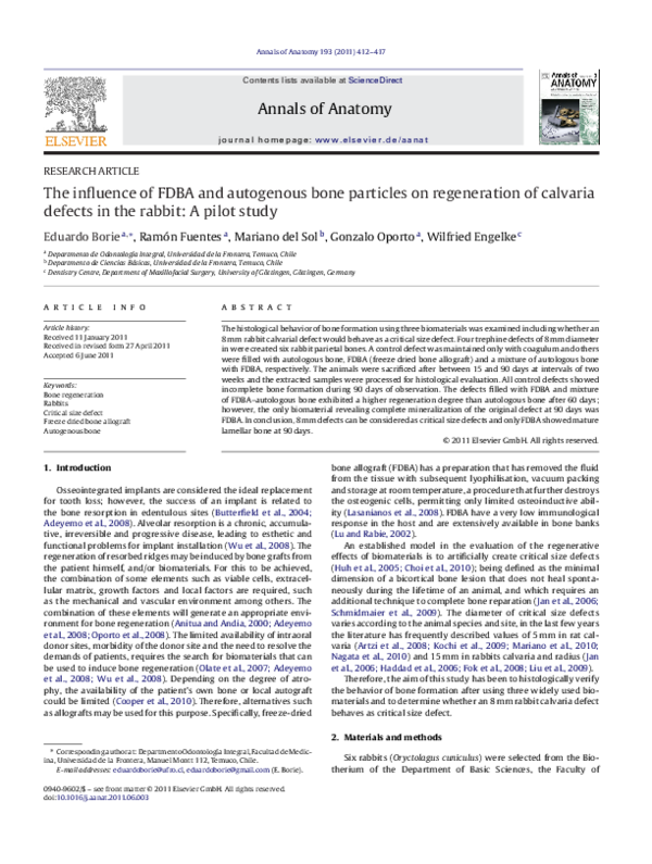 (PDF) The influence of FDBA and autogenous bone particles on ...