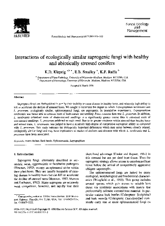 (PDF) Interactions of ecologically similar saprogenic fungi with ...