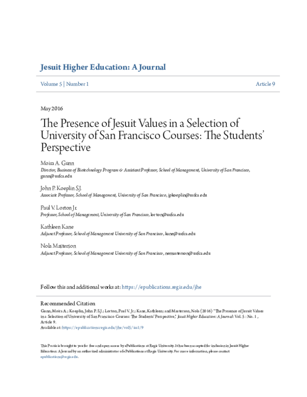 (PDF) The Presence of Jesuit Values in a Selection of University of San ...