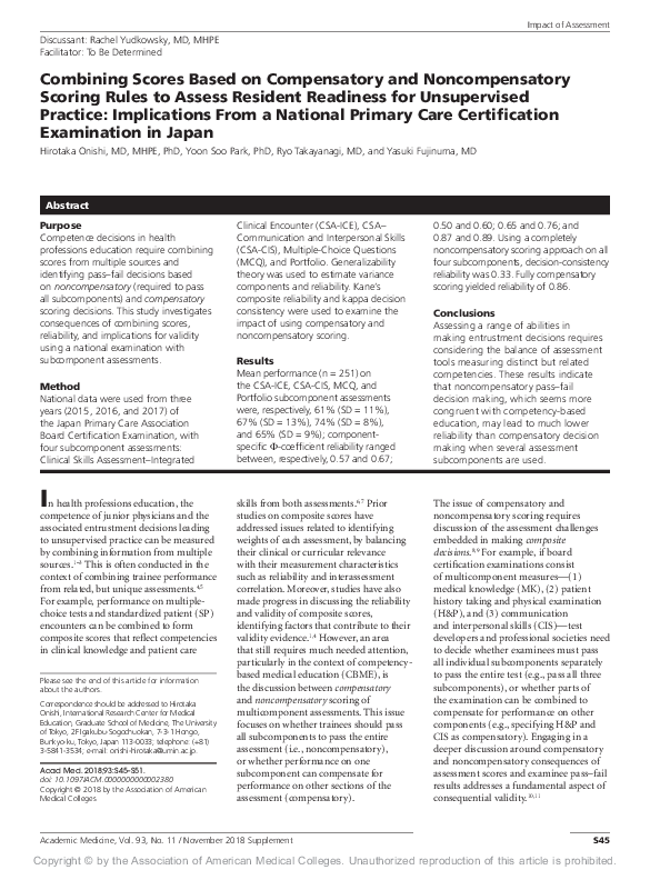 (PDF) Combining Scores Based on Compensatory and Noncompensatory ...