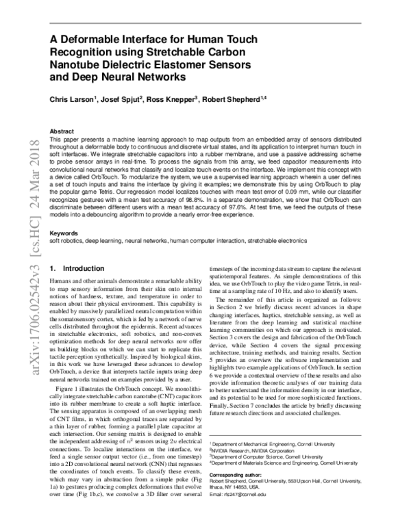 (PDF) A Deformable Interface for Human Touch Recognition using ...