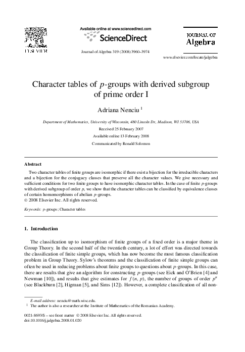 (PDF) Character tables of p-groups with derived subgroup of prime order III