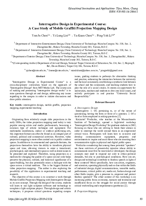 (PDF) Interrogative Design in Experimental Course: A Case Study of ...