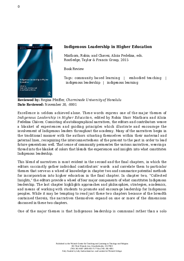 (PDF) Indigenous Leadership in Higher Education