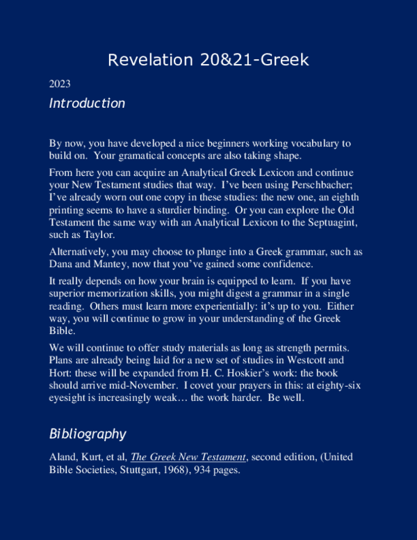 (PDF) Revelation 20&21-Greek