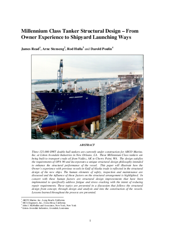 (PDF) Millennium Class Tanker Structural Design From Owner Experience ...