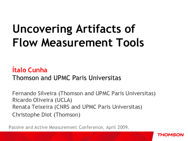 (PDF) Uncovering Artifacts of Flow Measurement Tools