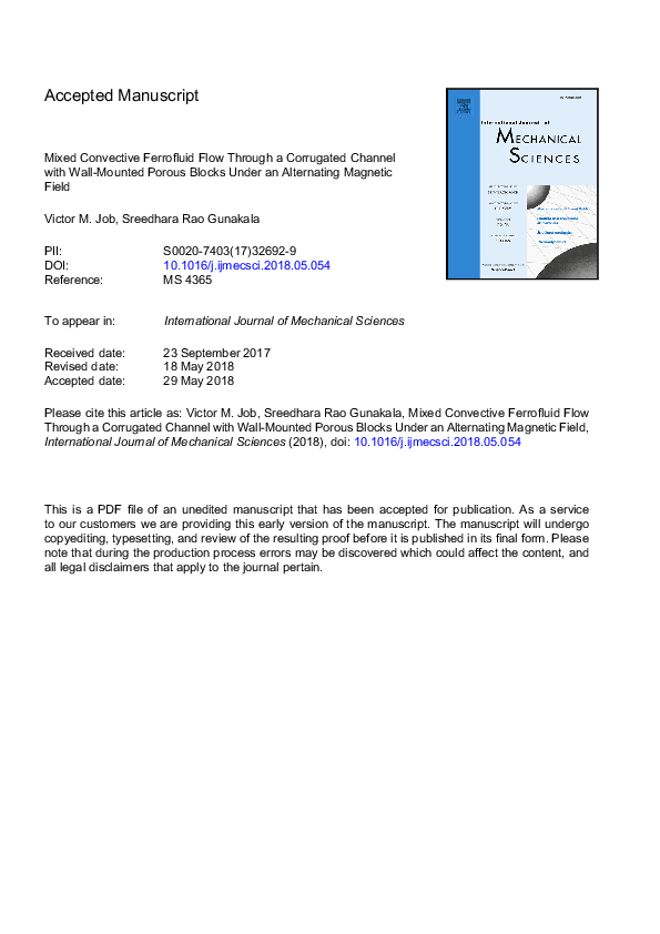 (PDF) Mixed convective ferrofluid flow through a corrugated channel ...