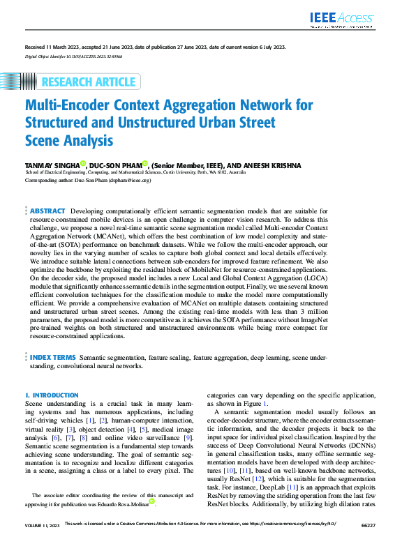 Pdf Multi Encoder Context Aggregation Network For Structured And
