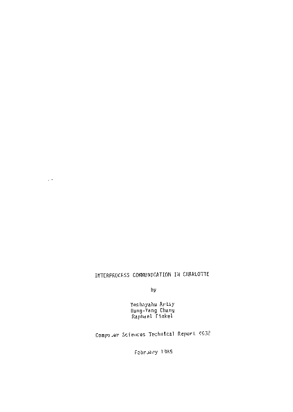 (PDF) Interprocess Communication in Charlotte