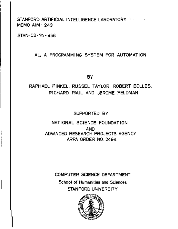 (PDF) AL, a programming system for automation
