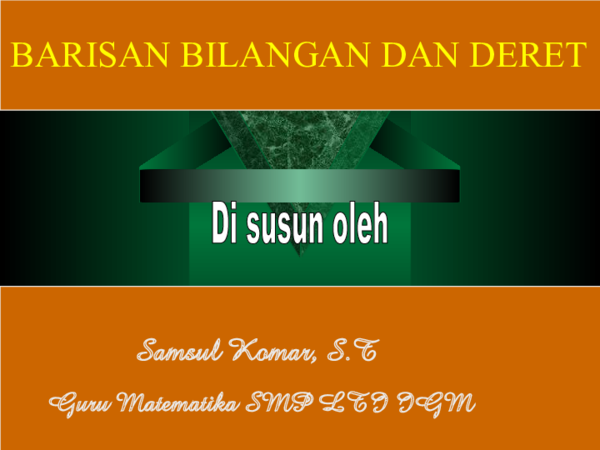 (PPT) BARISAN BILANGAN DAN DERET ARITMETIKA