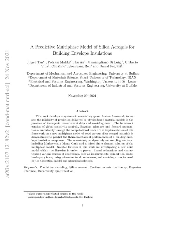 (PDF) A Predictive Multiphase Model of Silica Aerogels for Building Envelope Insulations