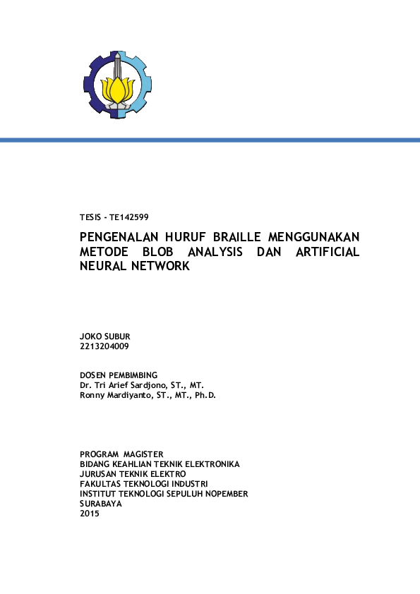 (PDF) Pengenalan Huruf Braille Menggunakan Metode Blob Analysis Dan ...