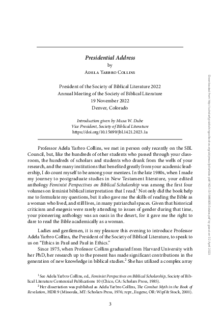 (PDF) Introduction to the Presidential Address