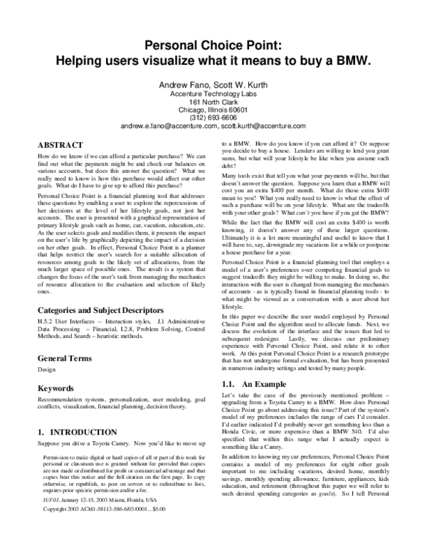 (PDF) Personal choice point | Andrew Fano - Academia.edu