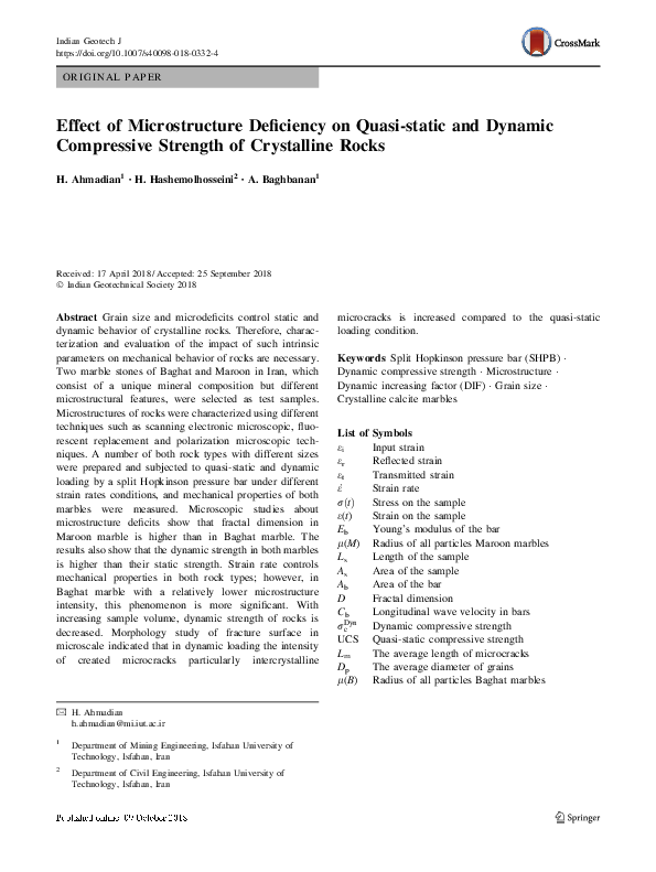 (PDF) Effect of Microstructure Deficiency on Quasi-static and Dynamic Compressive Strength of ...