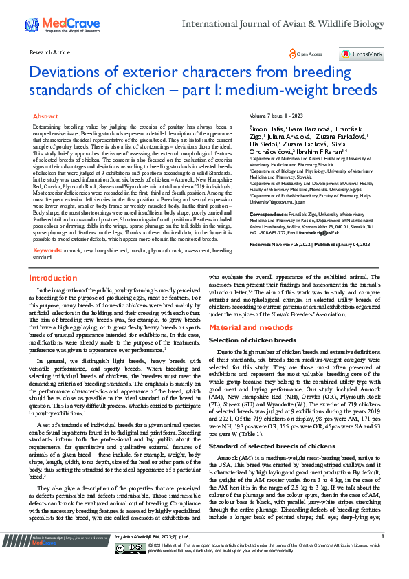 (PDF) Deviations of exterior characters from breeding standards of ...