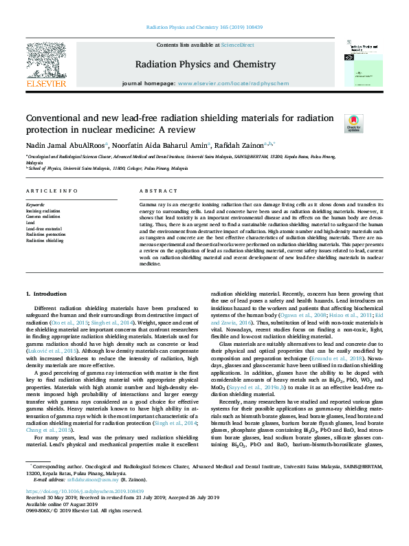 (PDF) Conventional and new lead-free radiation shielding materials for ...