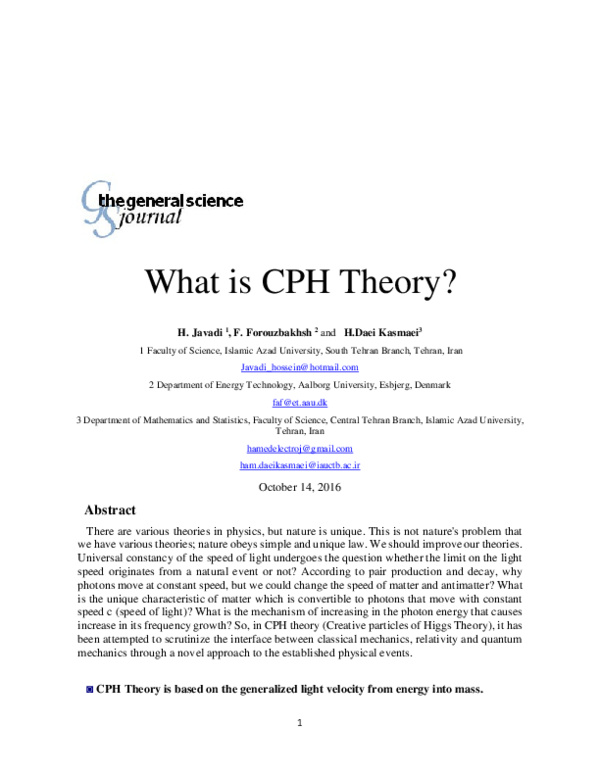 (PDF) What is CPH Theory