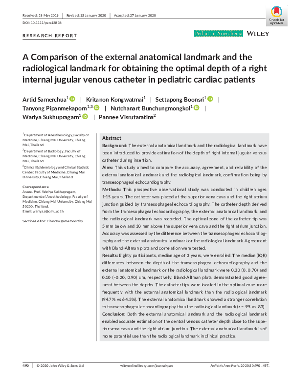 (PDF) A Comparison of the external anatomical landmark and the ...