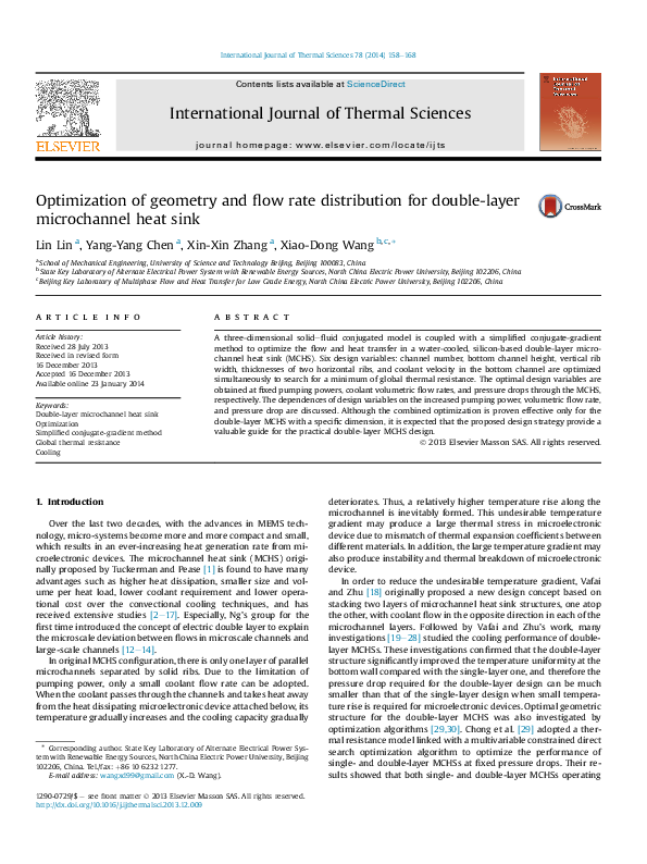 (PDF) Optimization of geometry and flow rate distribution for double ...