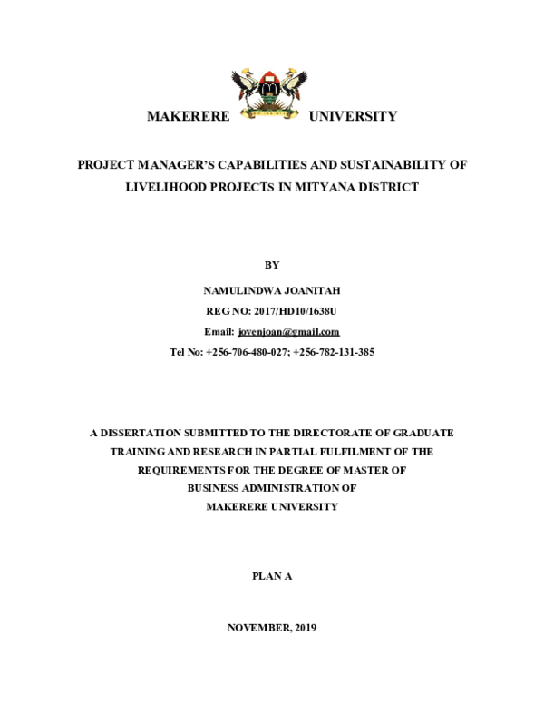 (DOC) PROJECT MANAGER'S CAPABILITIES AND PROJECT SUSTAINABILITY A case ...