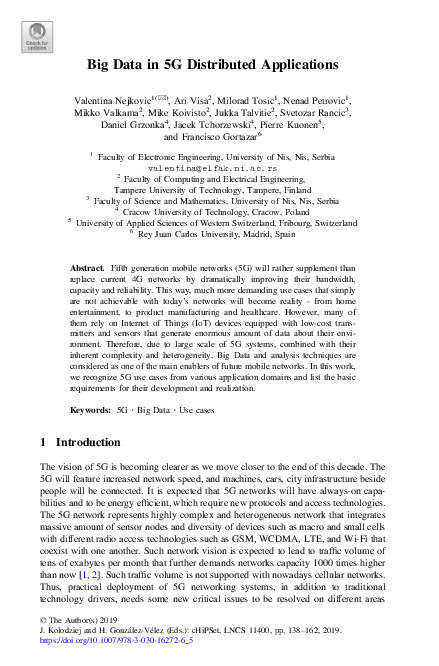 (PDF) Big Data in 5G Distributed Applications