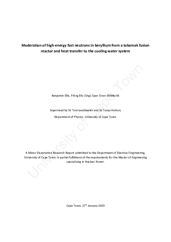 (PDF) Moderation of high-energy fast neutrons in beryllium from a ...