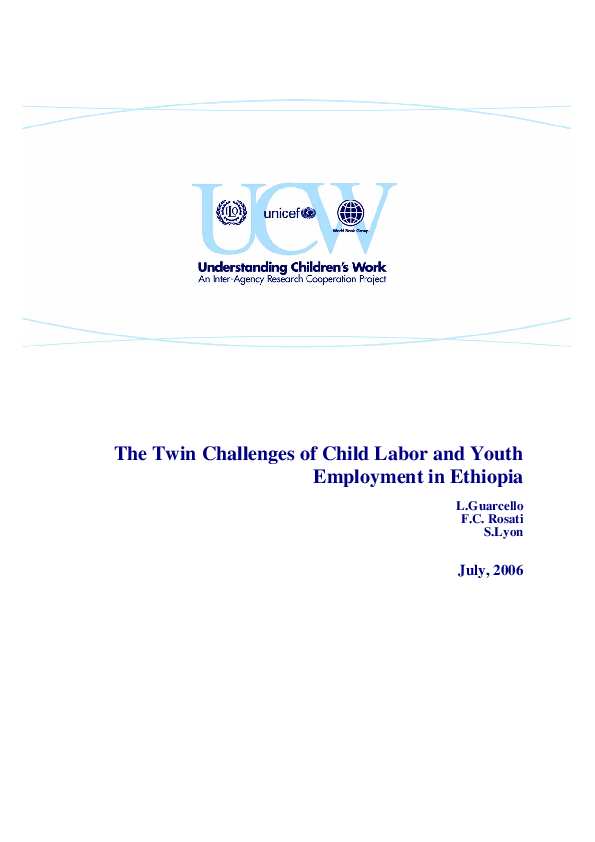 (PDF) The Twin Challenges of Child labour and Youth Employment in Ethiopia