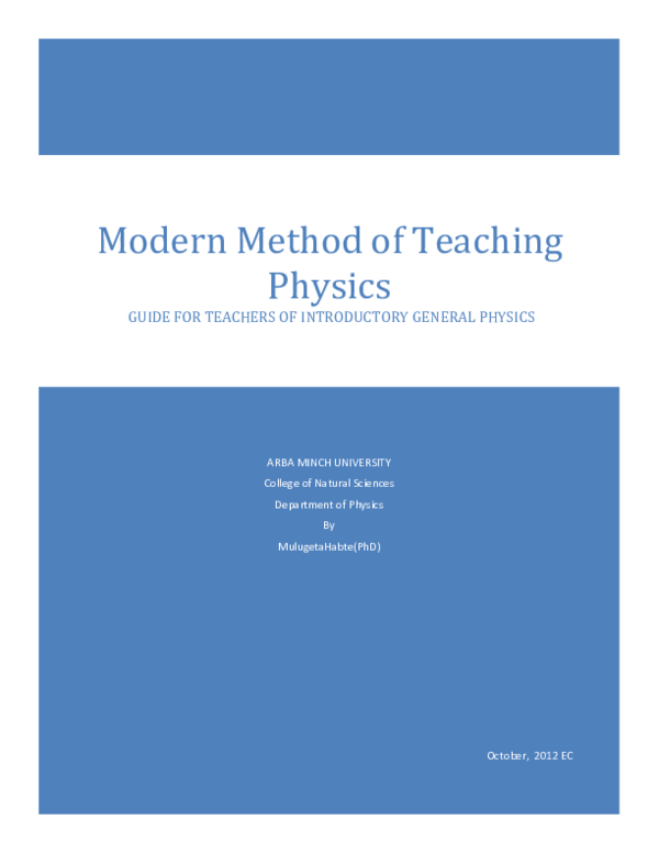 (PDF) Modern Method of Teaching Physics