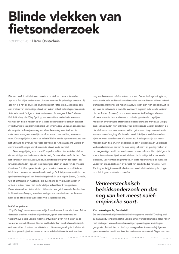 (PDF) Blinde vlekken van fietsonderzoek | Harry Oosterhuis - Academia.edu