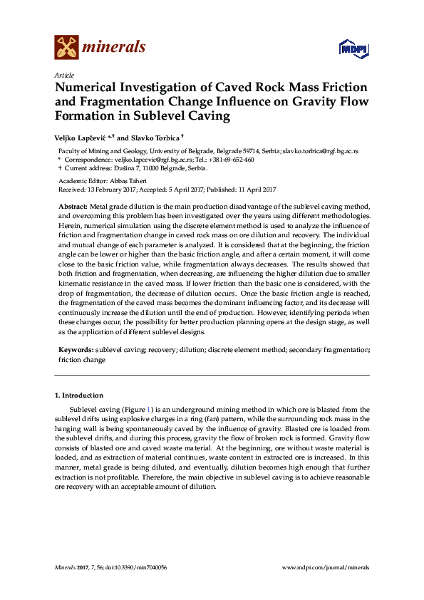 (PDF) Numerical Investigation of Caved Rock Mass Friction and ...