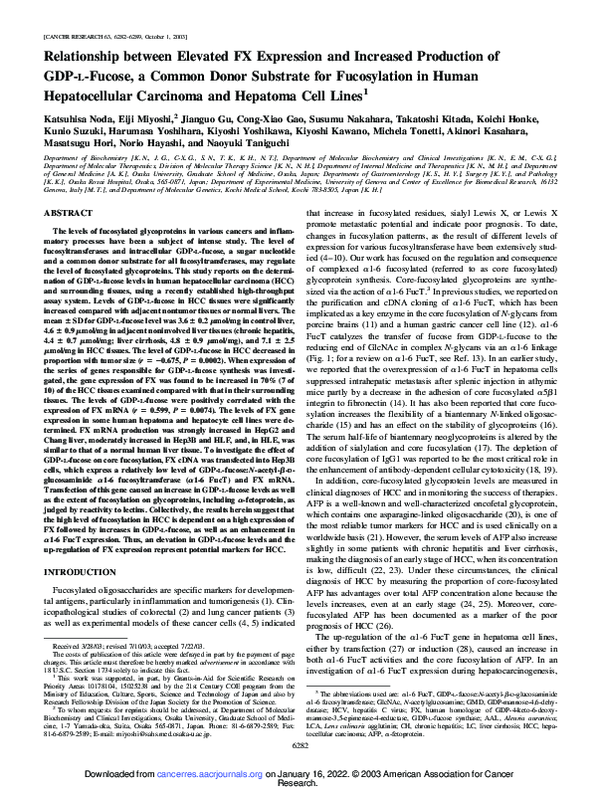 (PDF) Relationship between Elevated FX Expression and Increased ...