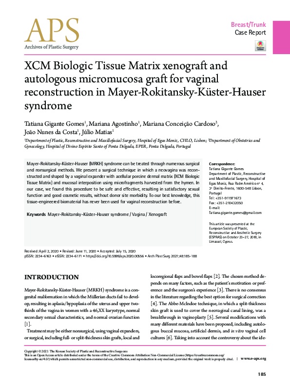 (PDF) XCM Biologic Tissue Matrix xenograft and autologous micromucosa ...