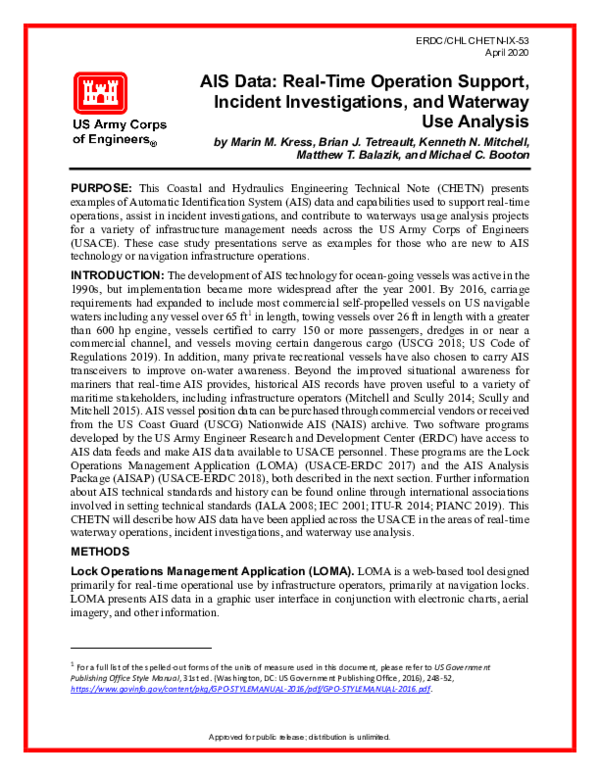 (PDF) AIS data : real-time operation support, incident investigations ...