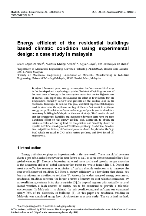 (PDF) Energy efficient of the residential buildings based climatic ...