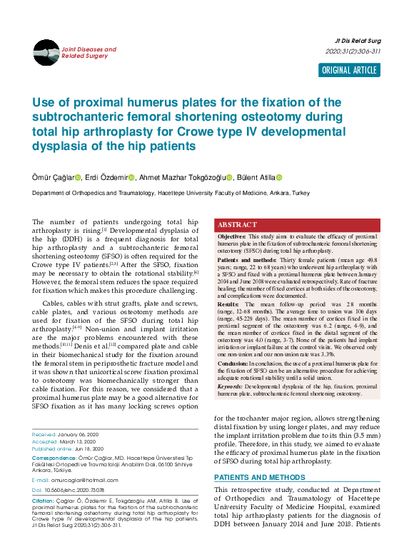 (PDF) Use of proximal humerus plates for the fixation of the ...