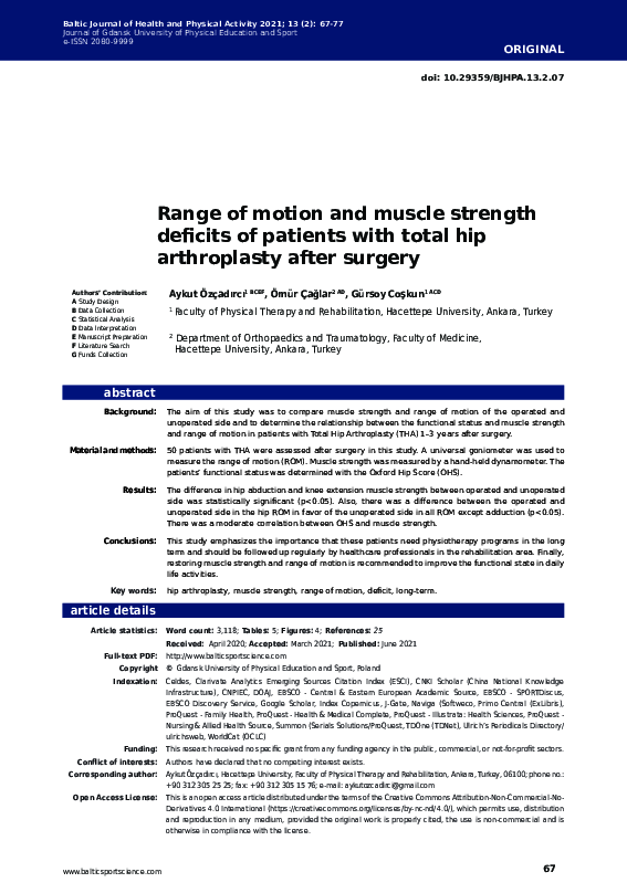 (PDF) Range of motion and muscle strength deficits of patients with ...