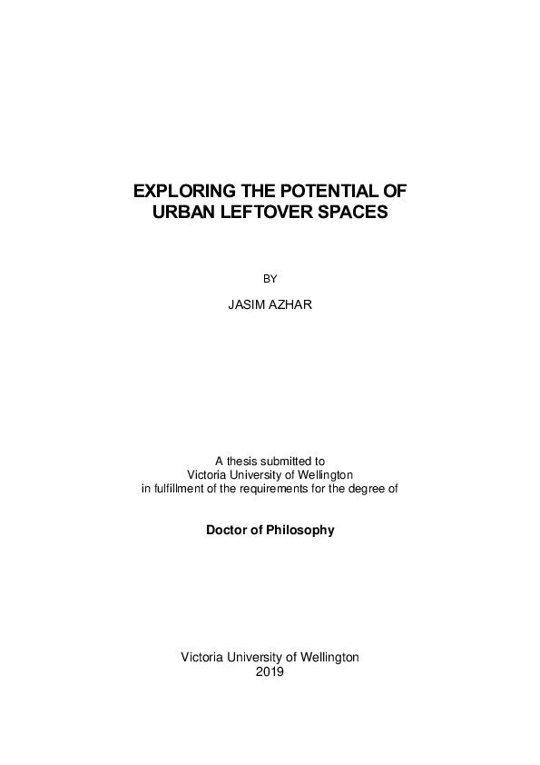 (PDF) Exploring the potential of Urban Leftover Spaces