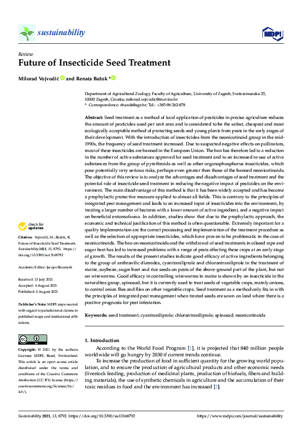 (PDF) Future of Insecticide Seed Treatment