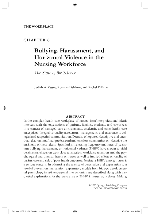 (PDF) Bullying, Harassment, and Horizontal Violence in the Nursing ...