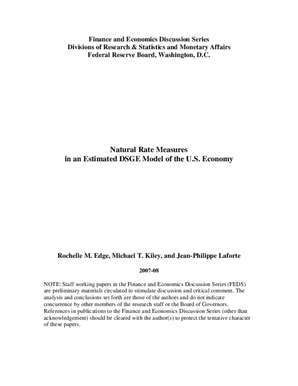 (PDF) Natural Rate Measures