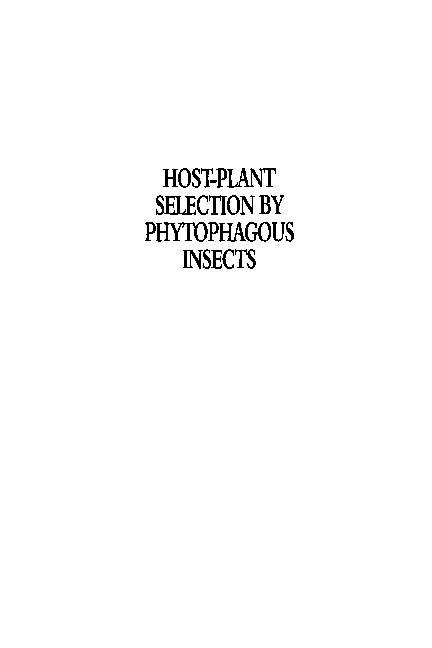 (PDF) Host-plant selection by phytophagous insects