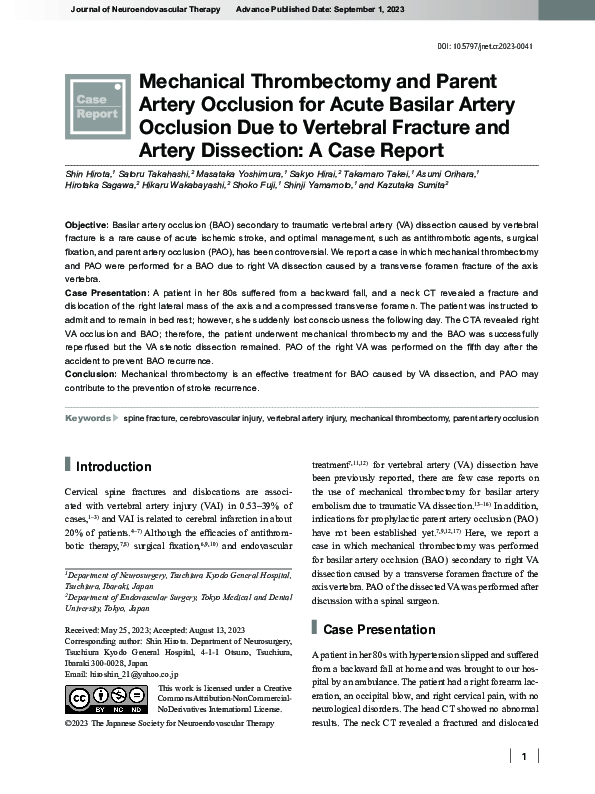 (PDF) Mechanical Thrombectomy and Parent Artery Occlusion for Acute ...