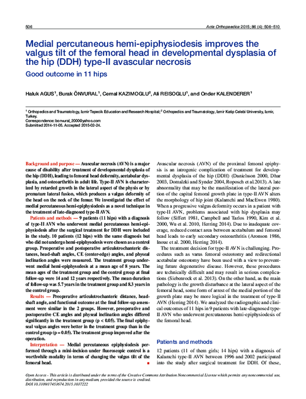 (PDF) Medial percutaneous hemi-epiphysiodesis improves the valgus tilt ...