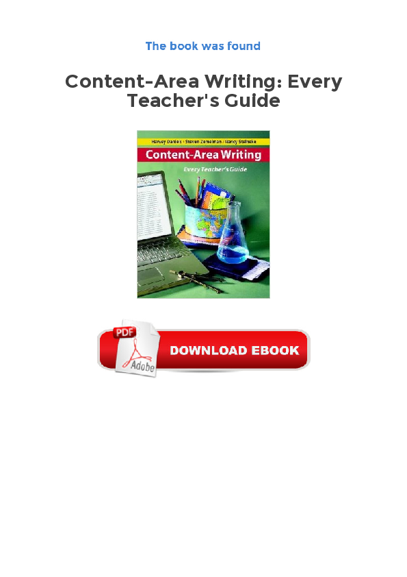 (PDF) Content-Area Writing: Every Teacher's Guide