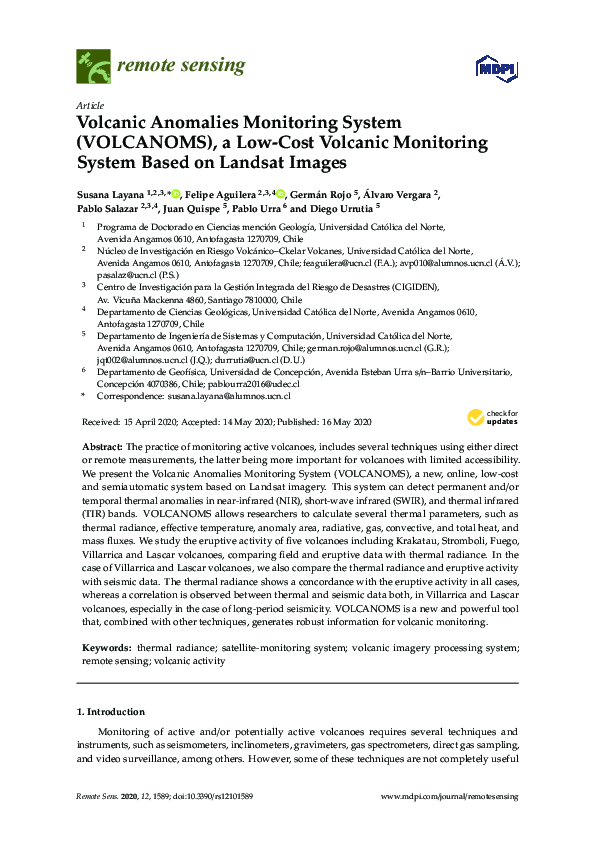 Volcanic Anomalies Monitoring System (VOLCANOMS), a Low-Cost Volcanic ...