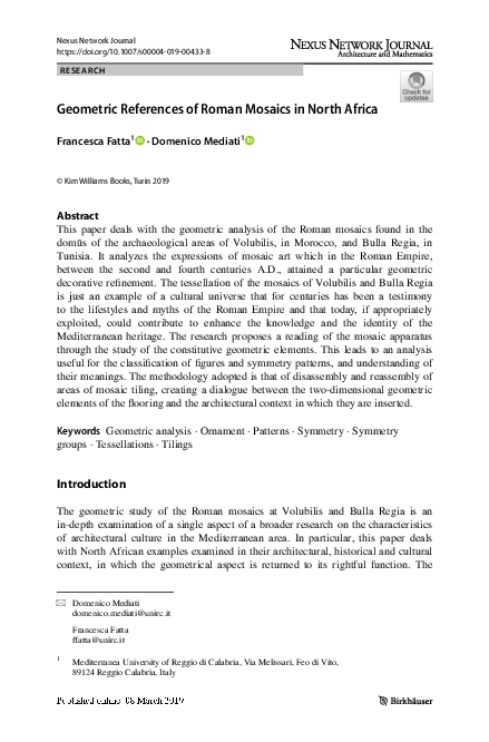 (PDF) Geometric References of Roman Mosaics in North Africa