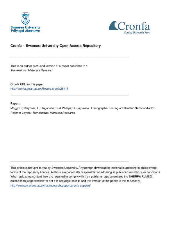 (PDF) Flexographic printing of ultra-thin semiconductor polymer layers ...